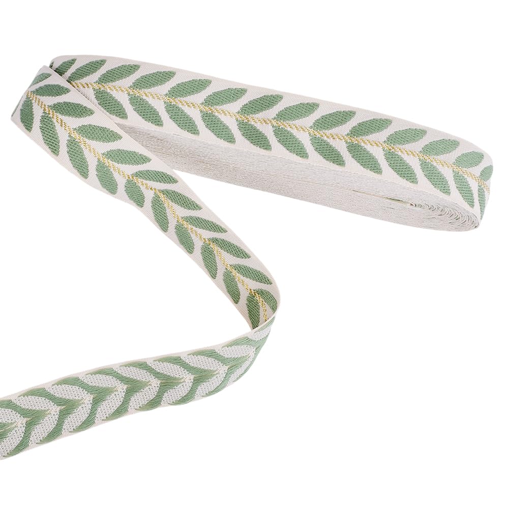 Snapklik.com : DELORIGIN 10 Yards Jacquard Ribbon Green Woven Ribbon ...
