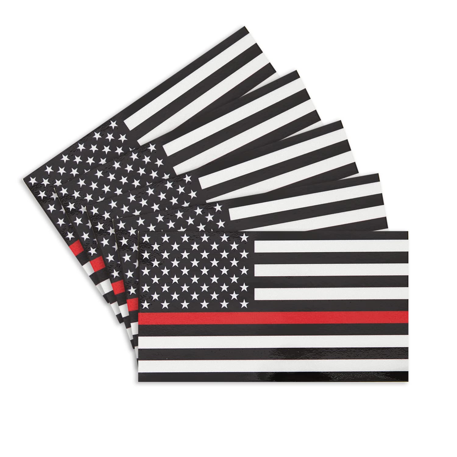 Amazon.com: CANTENDO 5Pcs Sticker American Firefighter Flag Decal ...