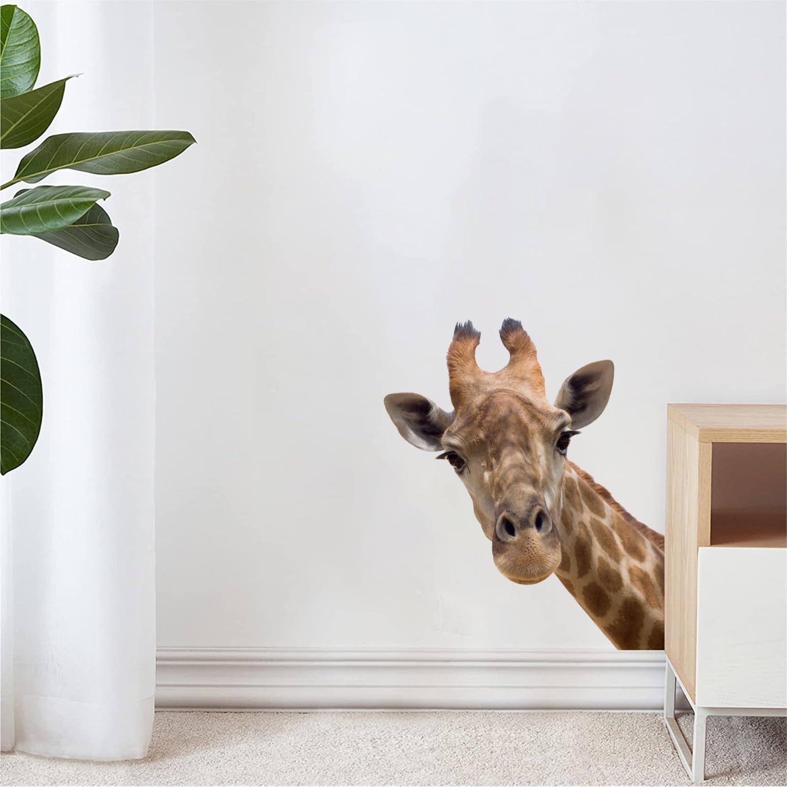 Amazon.com: Cute Giraffe Wall Decal Peel and Stick Vinyl Safari Decal ...
