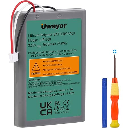 Uwayor PS5 Akkus für Playstation 5 Controller 2650mAh PS5 Controller ...