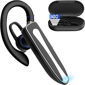 Bluetooth Headset, Wireless Bluetooth 5.1 Earpiece Single-Ear Headset ...
