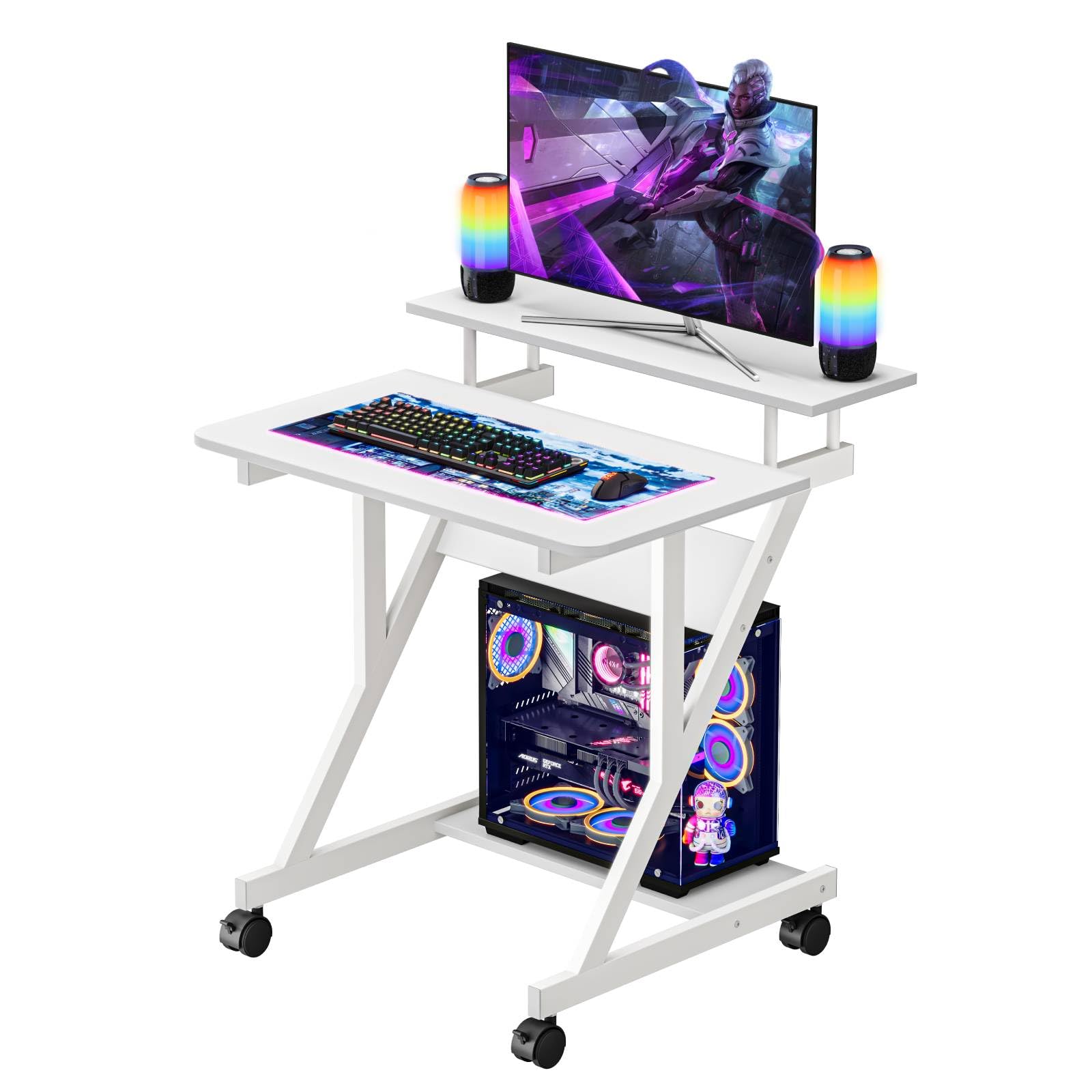 Mobile Compact Computer Desk Edx Mobile Laptop Stand Small Rolling
