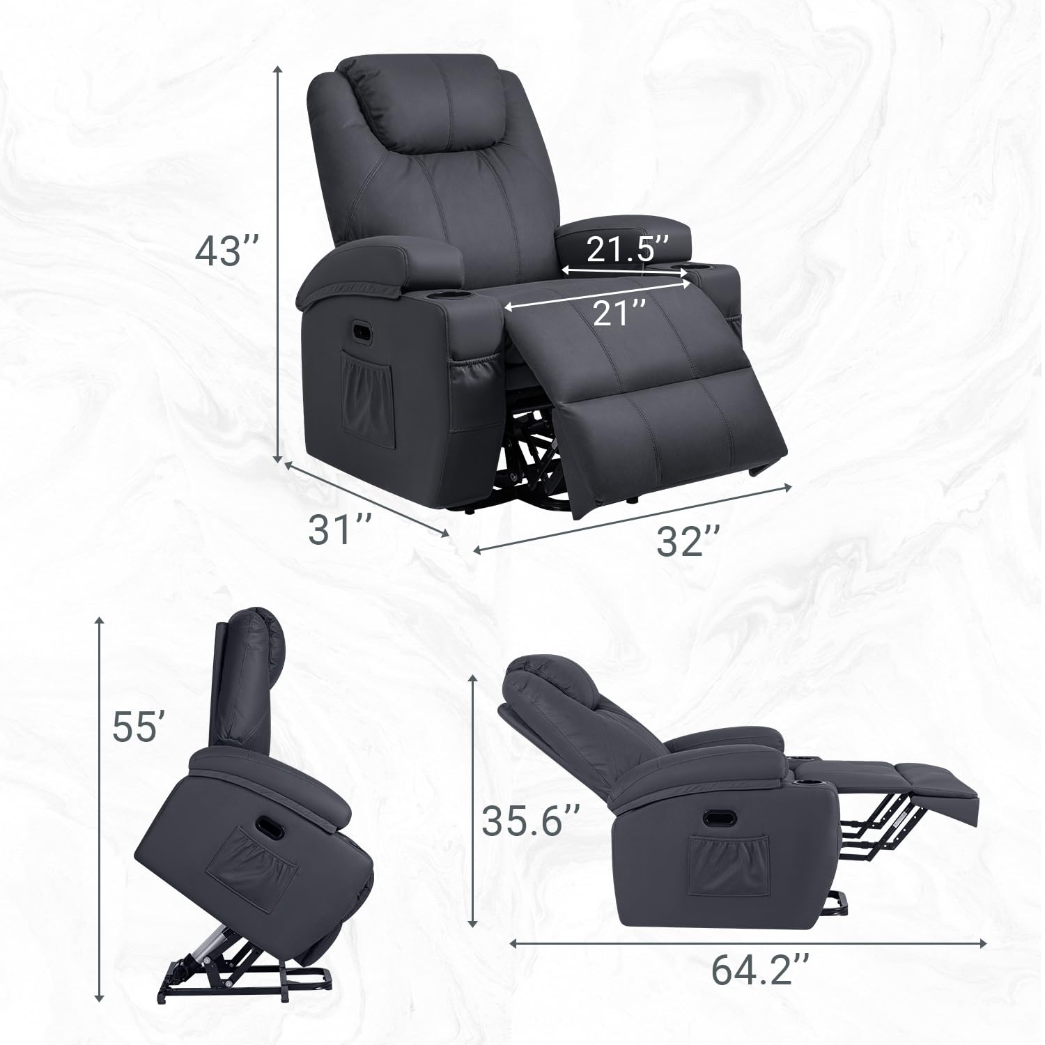 Snapklik.com : YESHOMY Recliner Chair