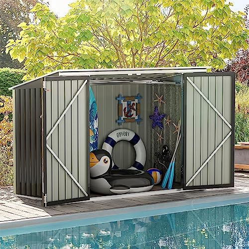 Amazon.com : JUMMICO Horizontal Storage Shed, 5.8 x 3.3 FT Lockable ...
