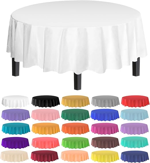 Amazon.com: allgala Premium White Plastic Disposable Table Cover-12PK ...