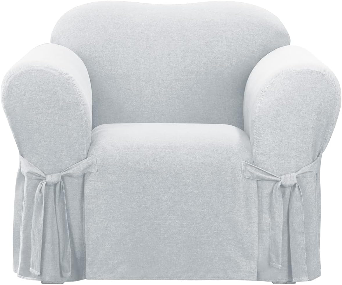 Amazon.com: SureFit Authentic Denim One Piece Slipcover, T-Cushion Sofa ...