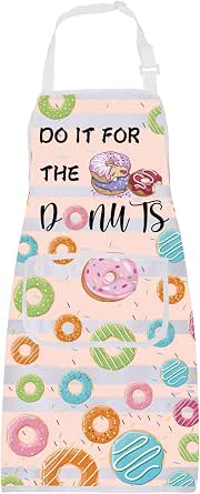 Amazon.com: BNQL Donut Apron With Pockets Donut Gifts Donut Lover Gift ...