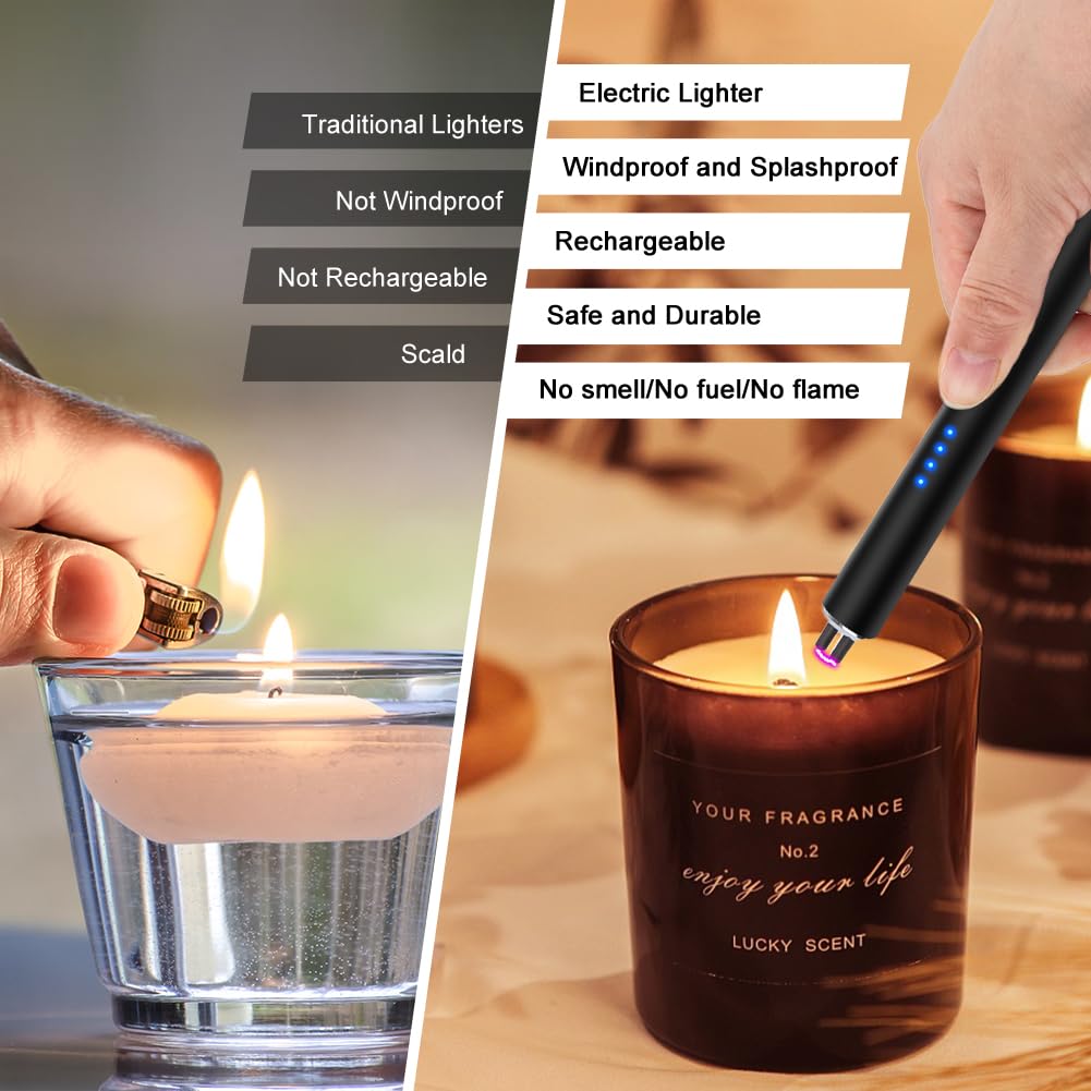 Snapklik.com : LcFun Electric Candle Lighter 2 Pack USB C Rechargeable ...