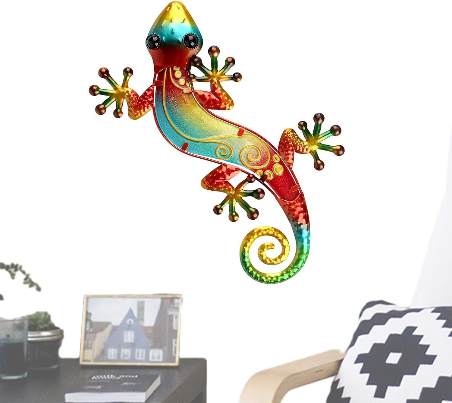 Amazon.com : Outdoor Metal Gecko Wall Decor - Gecko Wall Art Rustproof ...