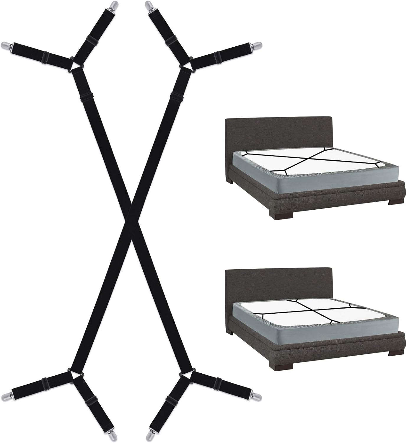 Amazon.com: Bed Sheet Holder Straps, Bed Sheet Fasteners Suspenders ...
