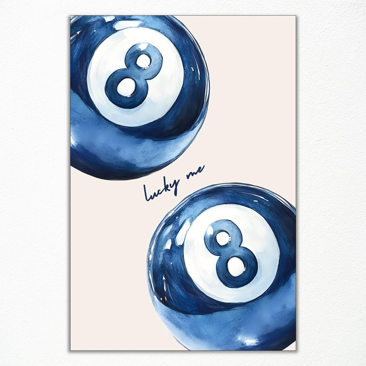Amazon.com: ogyormpi Vintage 8 Ball Poster, Blue Lucky Me 8 Ball Wall ...