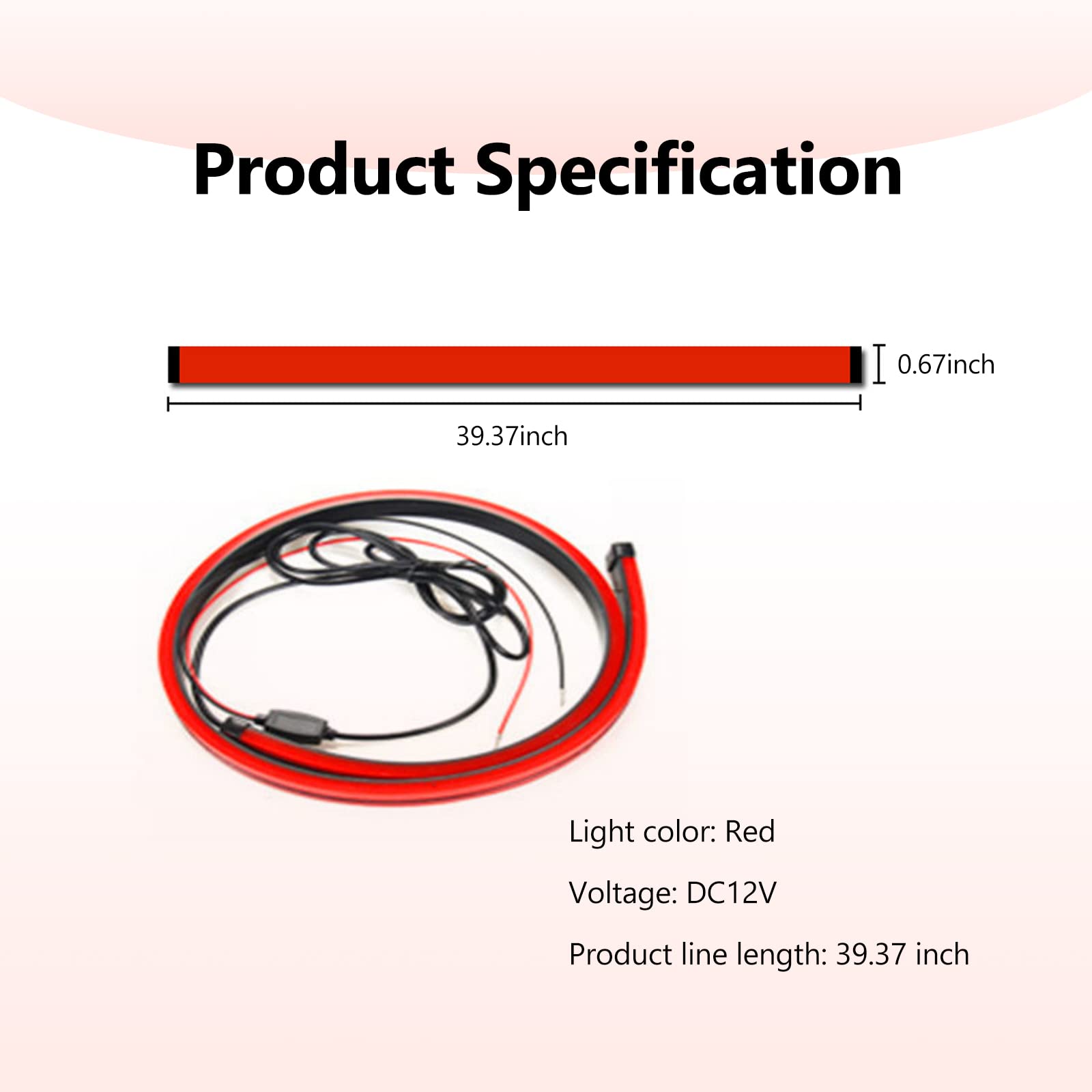 Snapklik.com : Miytsya 1 PC LED Third Brake Light Strip, Universal Red ...