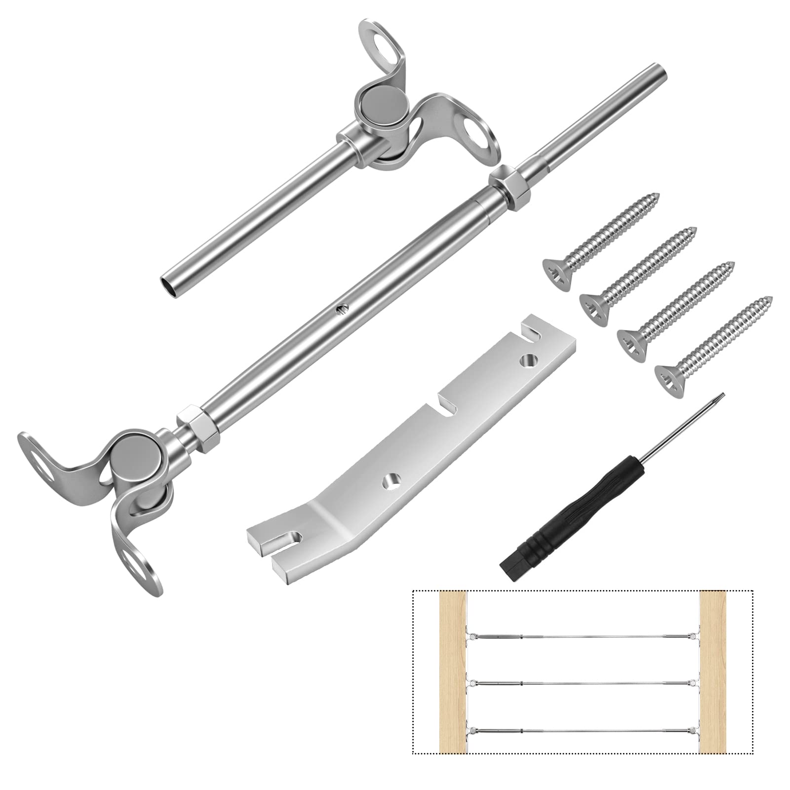 Snapklik.com : CKE 25 Pairs Cable Railing Kit 1/8" Swage Toggle ...