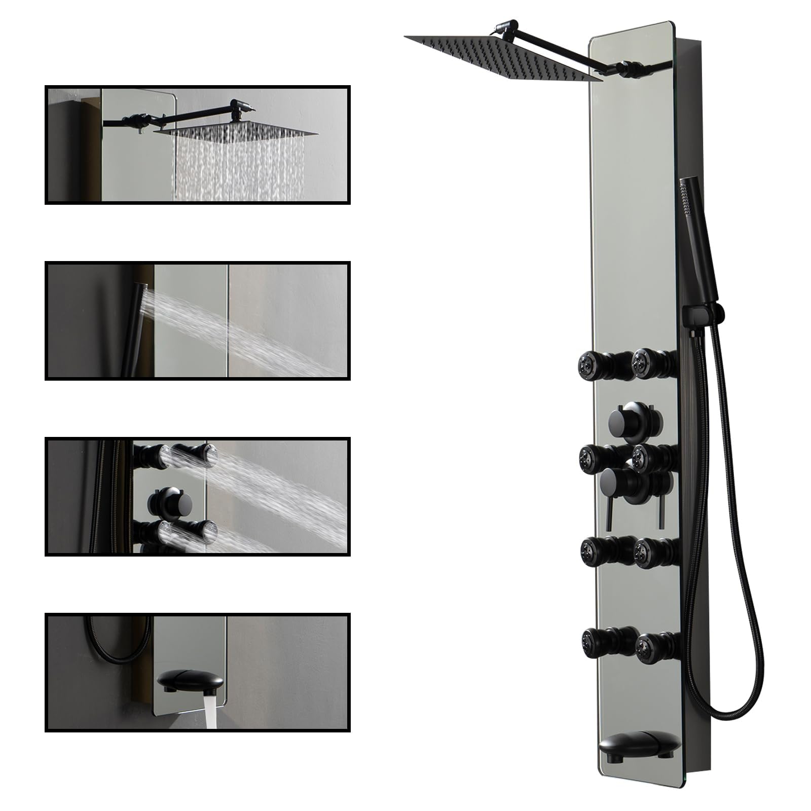 Greenspring Shower Panel Tower System with Adjustable Rainfall Head ...