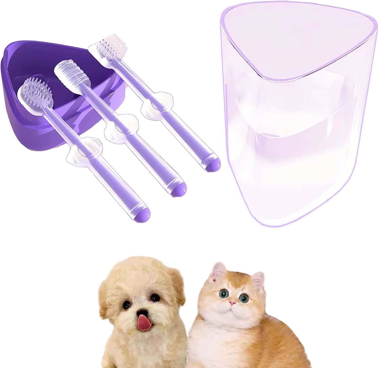 Amazon.com: 3 Pack Multi Angle Dog Toothbrush with Case for Small Dog ...