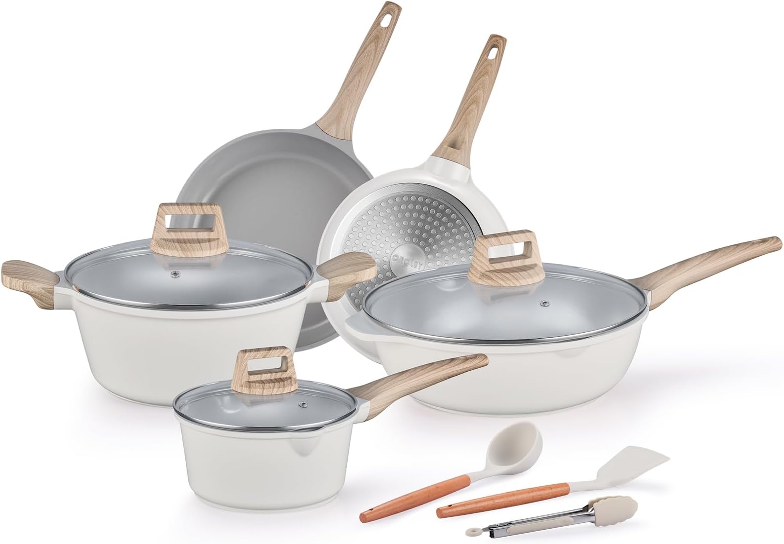 Amazon.com: OROLEY Pots and Pans Set Nonstick,Ceramic Cookware Set Pots ...