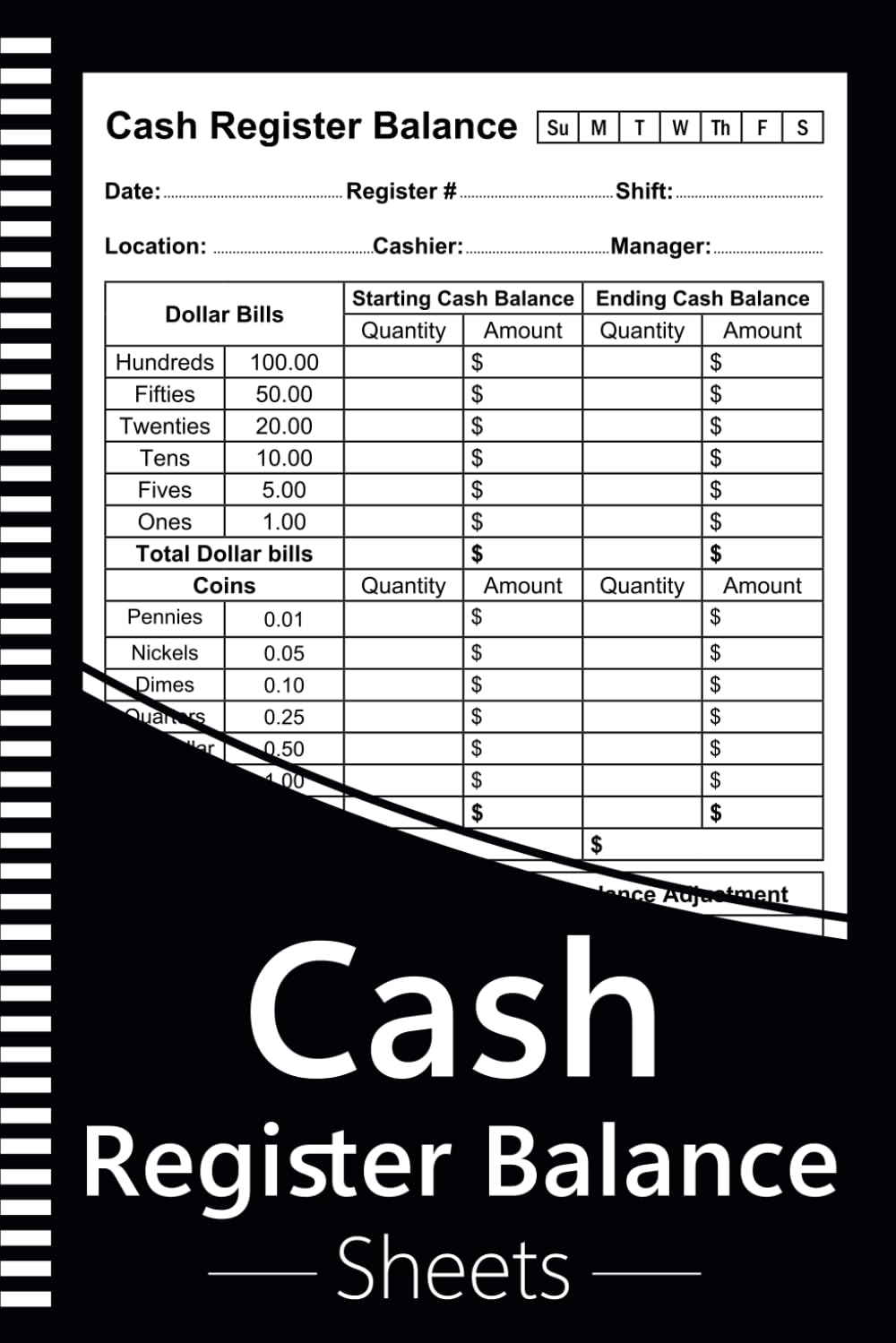 Amazon.com: Cash Register Balance Sheets: Simple Daily Drawer Count Log ...