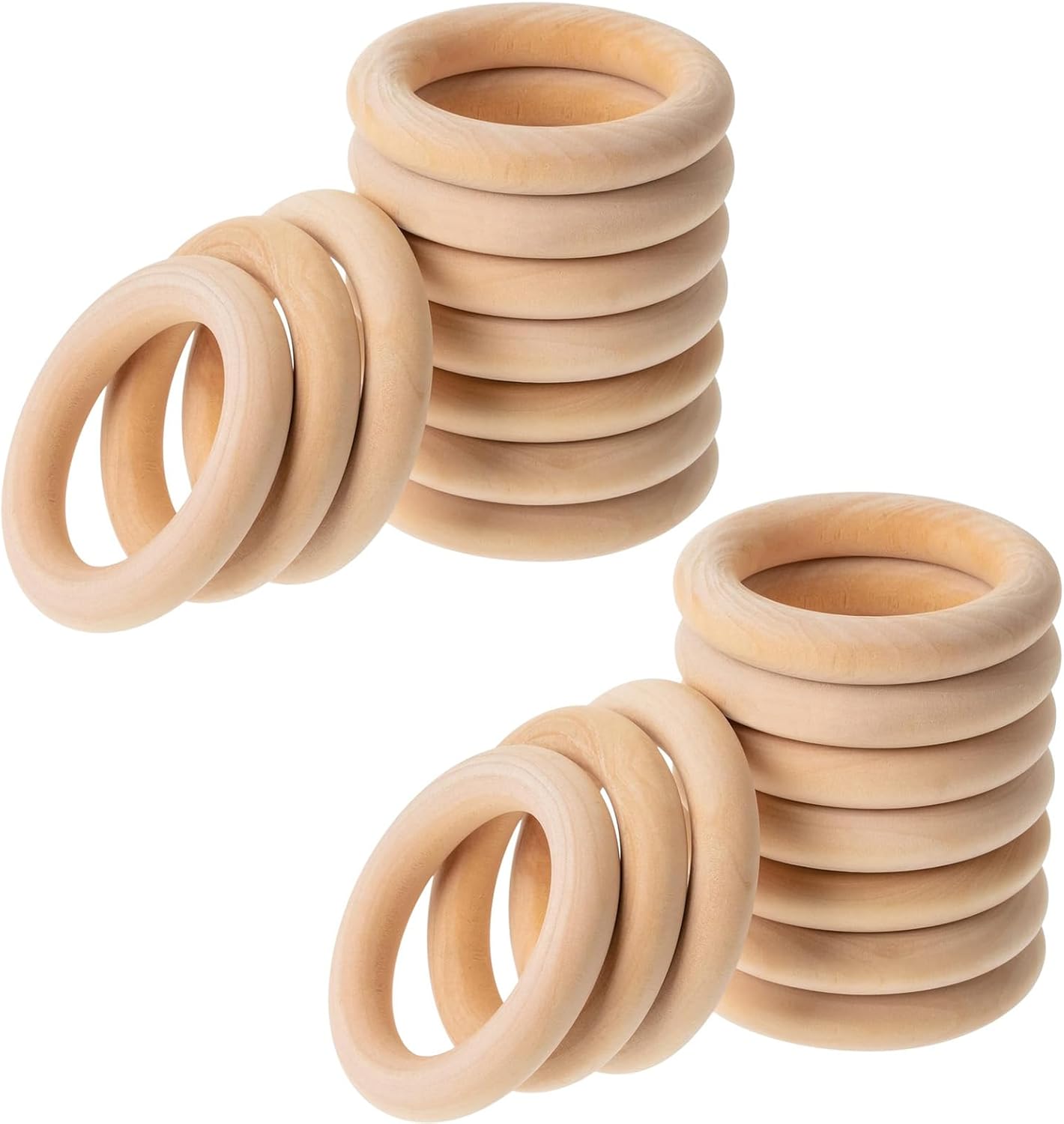 Wooden Curtain Rings, 20Pcs 35mm(1.4-inch) Natural Solid Wood Rings ...