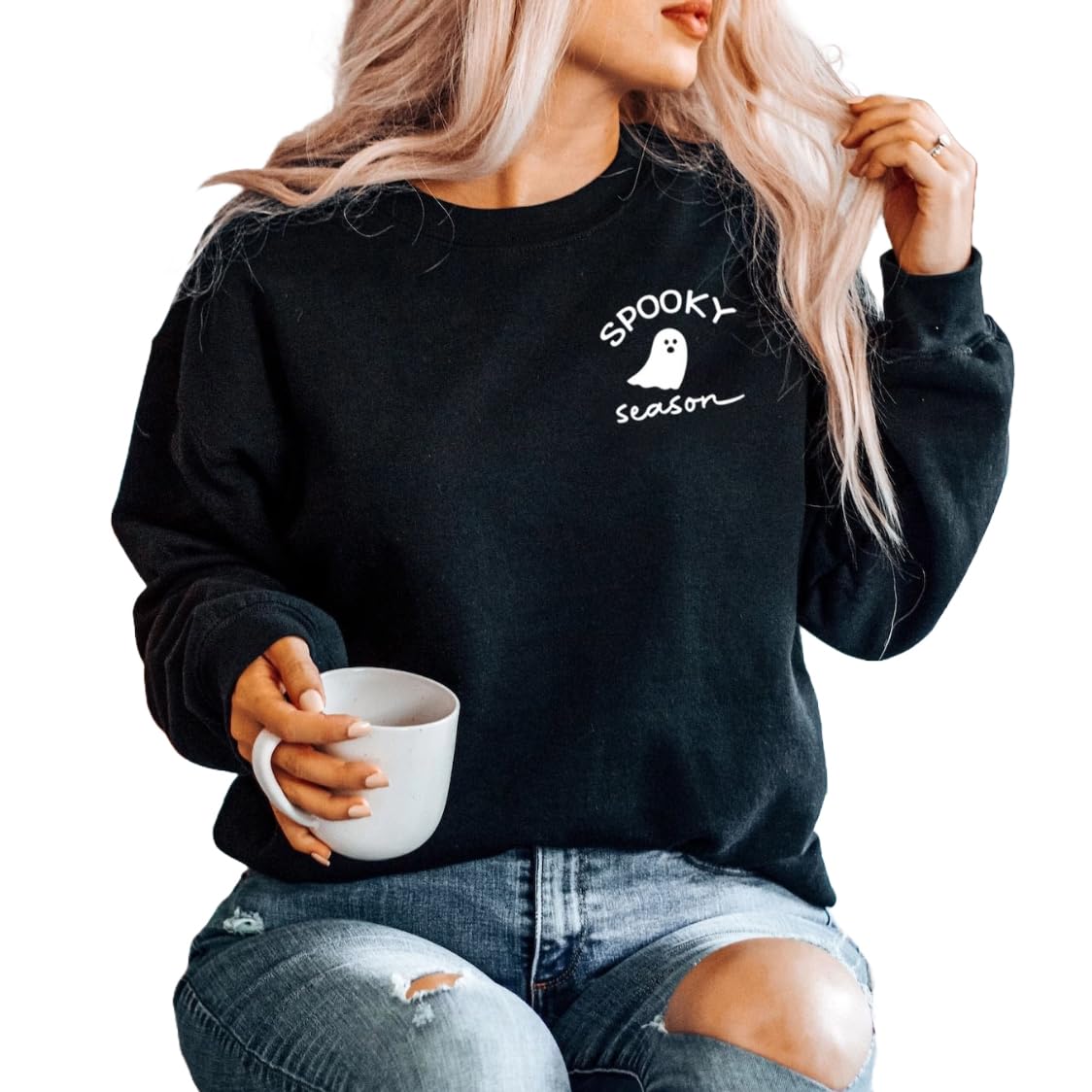 Amazon.com: Spooky Season Sweatshirt, Crewneck Sweatshirt, Spooky ...