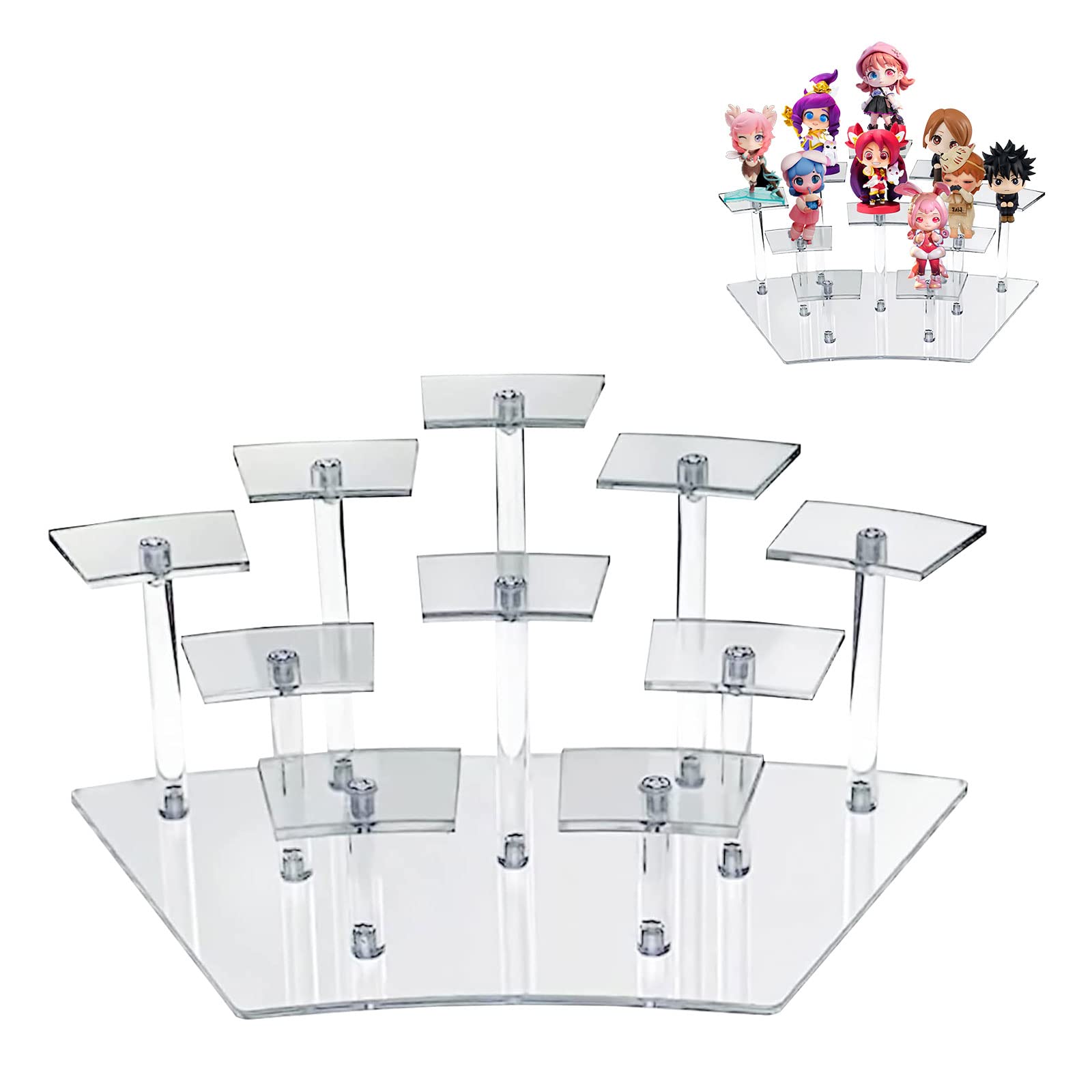 10 Tier Acrylic Display Stand, Acrylic Riser Display Stand Black ...
