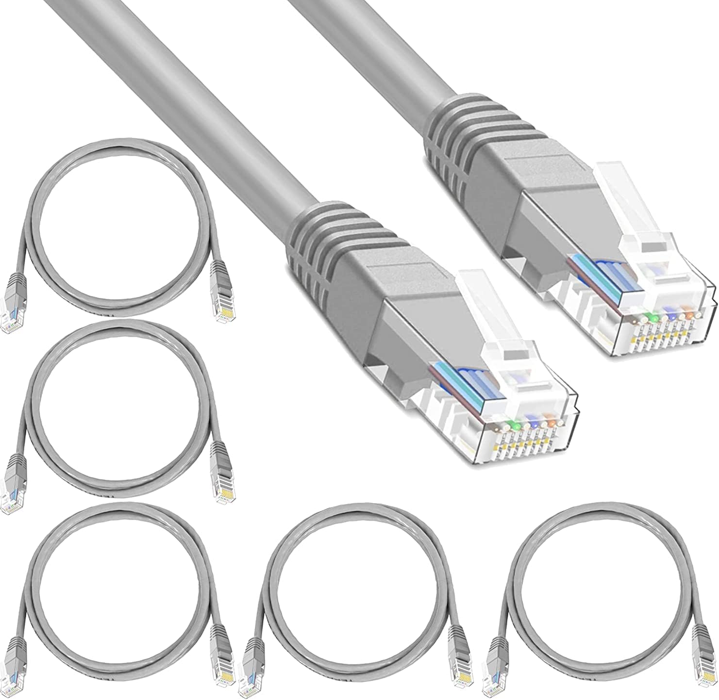 AmazonBasics Snagless RJ45 Cat-6 Ethernet Patch Internet Cable for ...