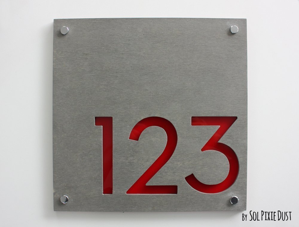 Modern House Numbers Concrete