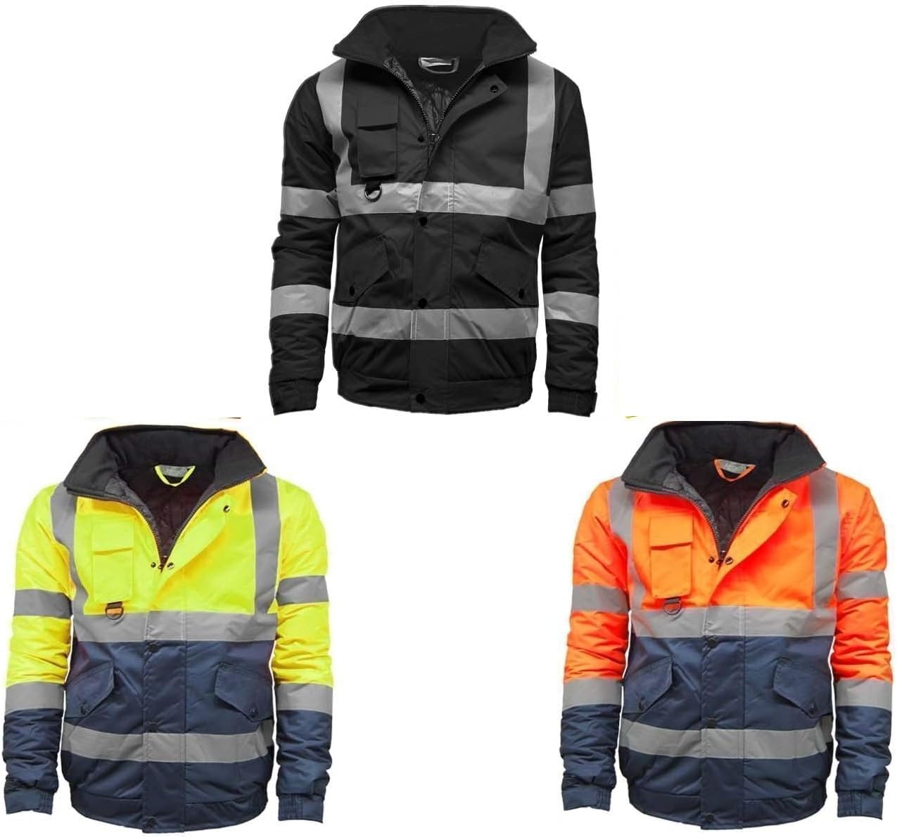 Amazon.com: High Visibility Reflective Jackets for Men Waterproof Safety Jacket Hi Vis Yellow ...