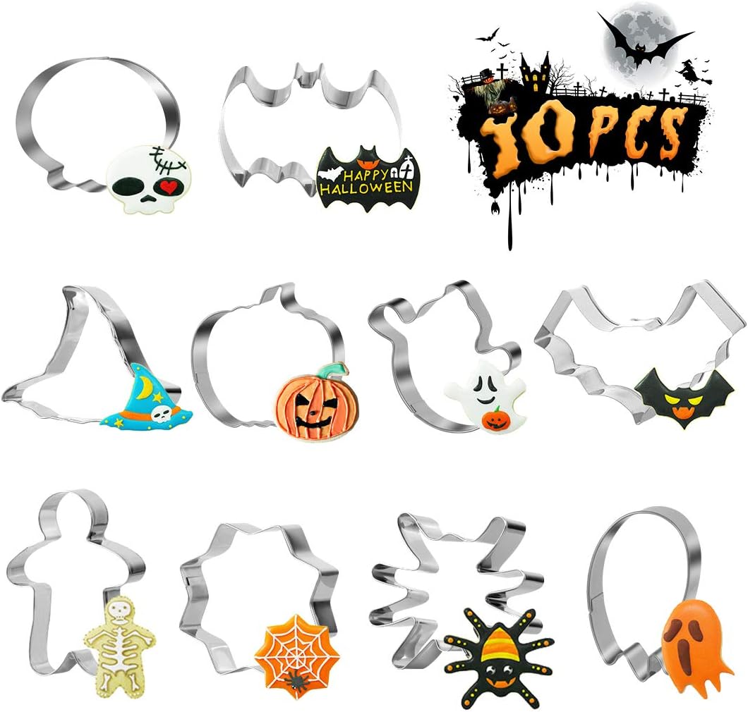 Halloween Ausstechformen Set, 10 Stück Cookie Cutters, Halloween ...