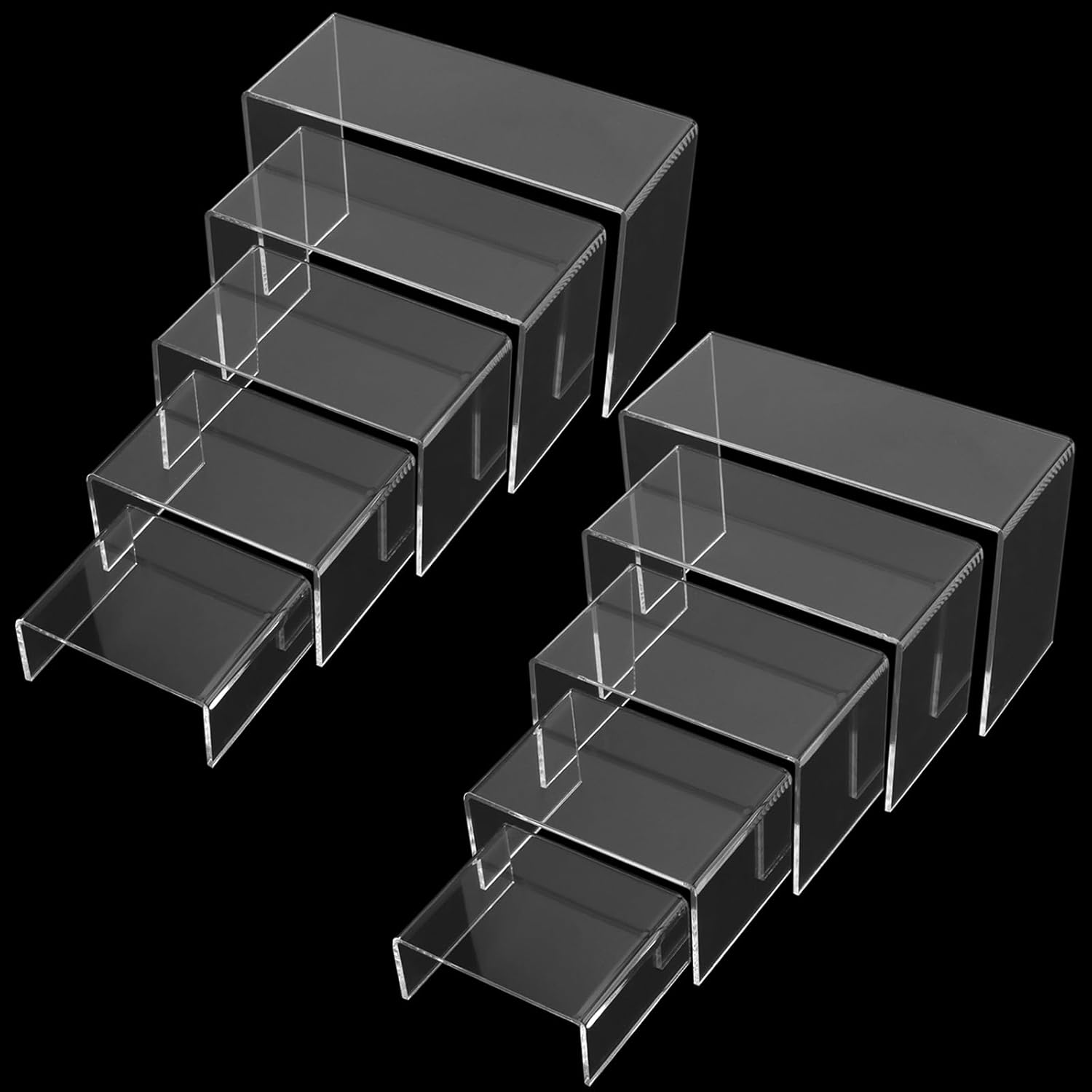 Amazon.com: HEIHAK 10 Pcs Clear Acrylic Display Risers, Rectangular ...