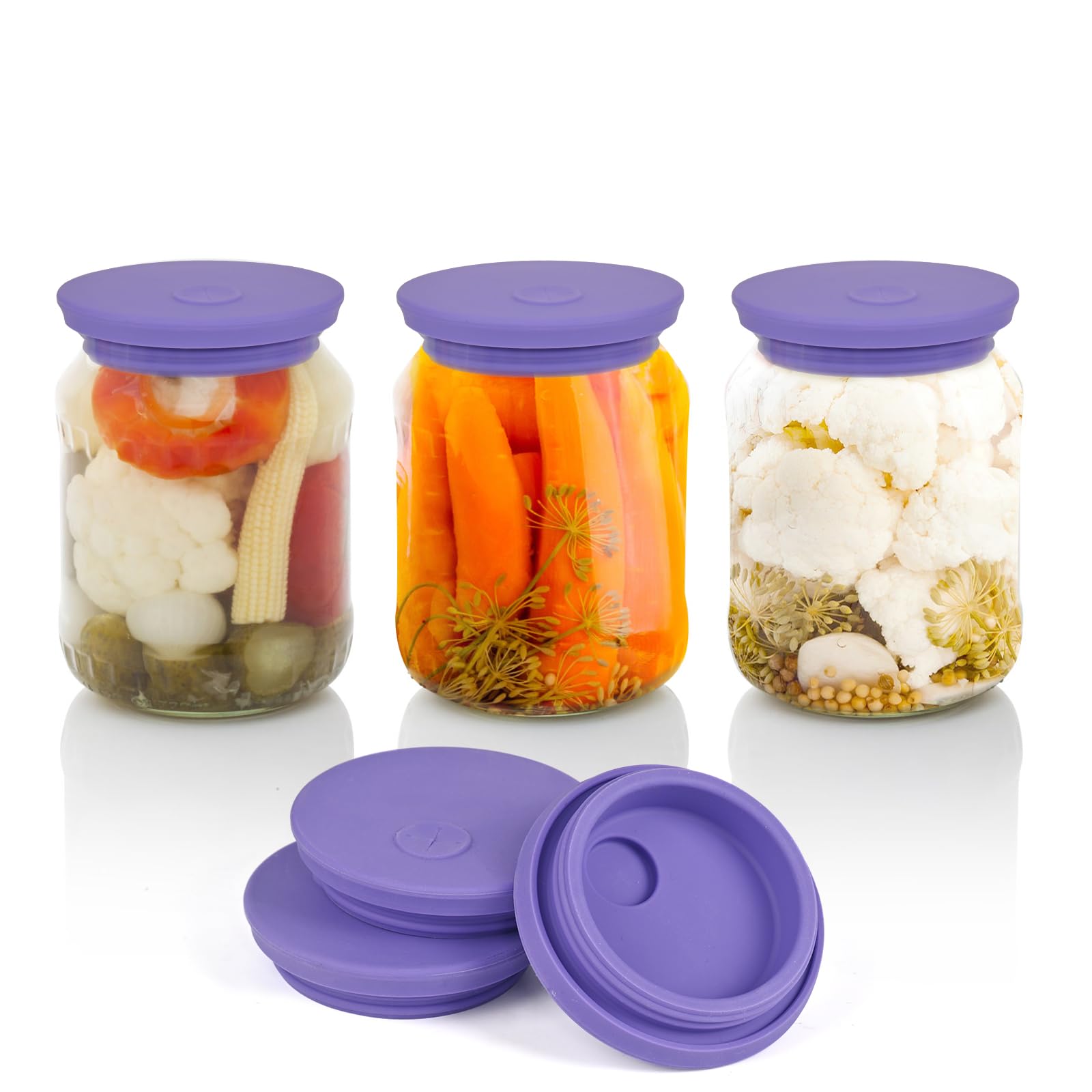 Amazon.com: Kinggrand Kitchen Waterless Airlock Fermentation Lids Wide ...