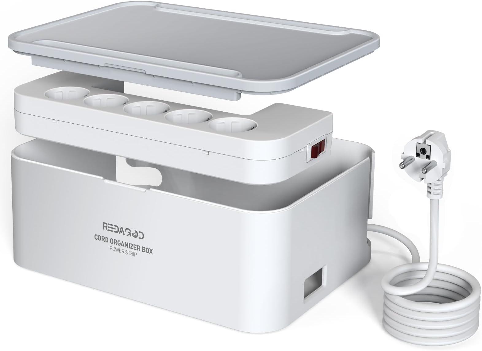 Kabelbox mit Steckdosenleiste USB,AOFO Mehrfachsteckdose ...