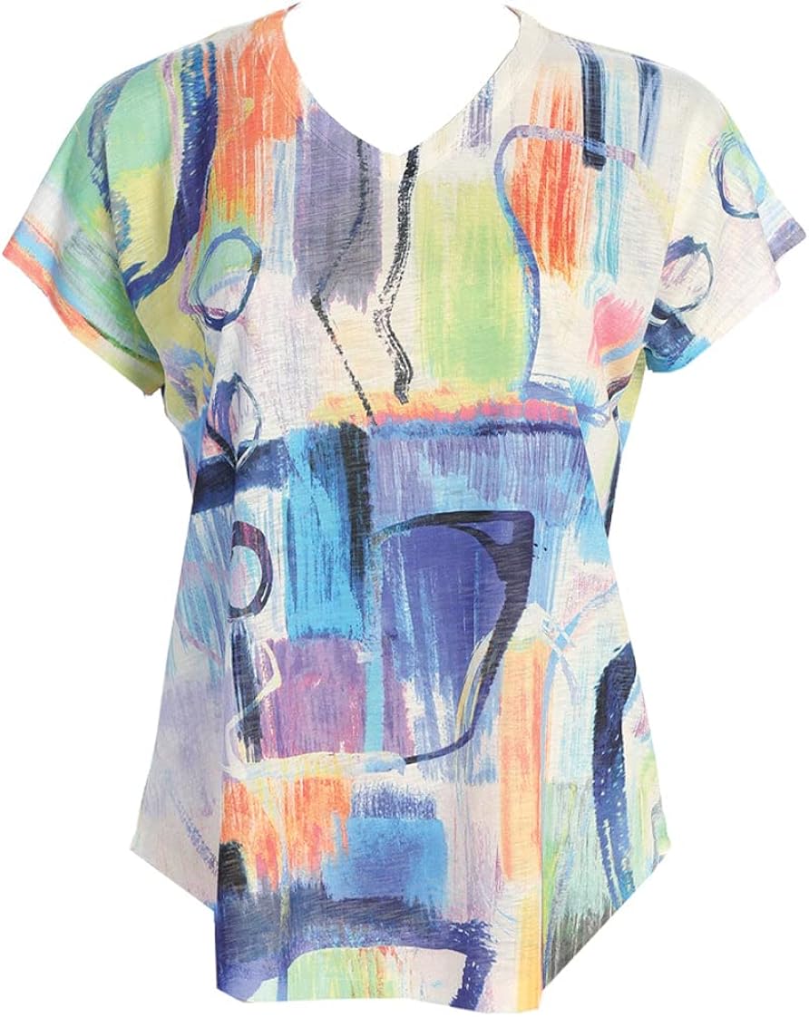 Jess & Jane Pop Art Dolman Cap Sleeve Top - 60-1512 at Amazon Women’s ...
