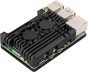 Amazon.co.jp: Waveshare アルミ合金ケース Raspberry Pi 5用 デュアル冷却ファン付き より高速な放熱性 ...
