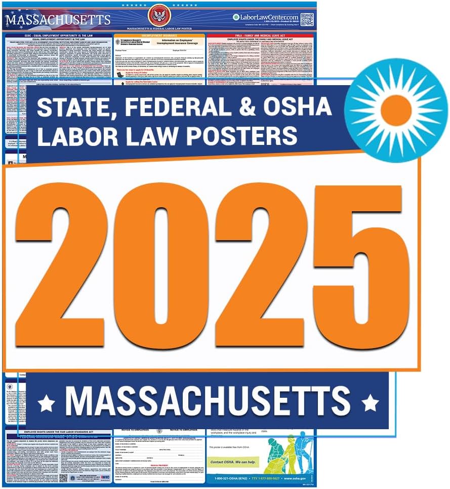 Amazon.com: Latest 2025 Massachusetts Labor Law Poster- State, Federal ...