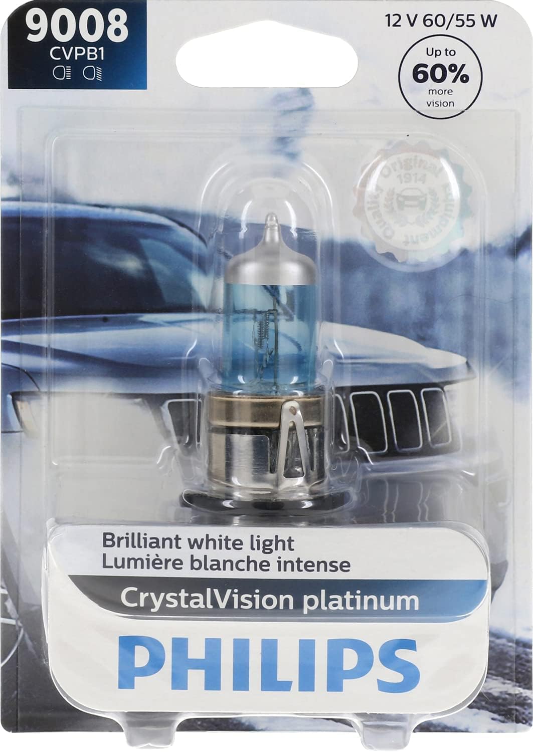 Amazon.com: Philips Automotive Lighting 9008 CrystalVision Platinum ...