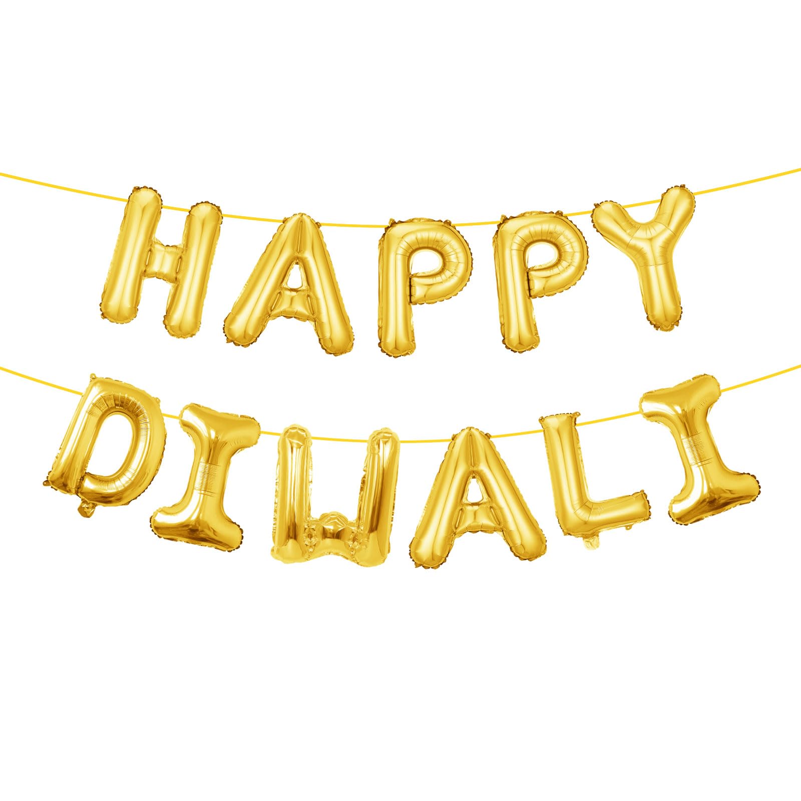 iwiio Happy Diwali Decorations - Happy Diwali Foil Balloons, Gold Happy ...