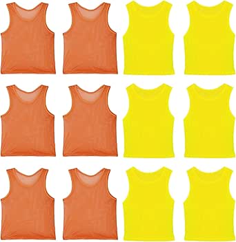 Amazon.com: GINUMWA 12 Pack Pinnies Team Practice Vests for Child Youth ...