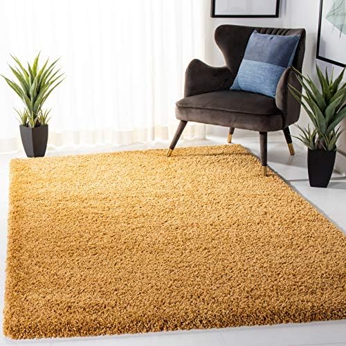 Amazon.com: SAFAVIEH Hudson Shag Collection Area Rug - 7' Round, Gold ...