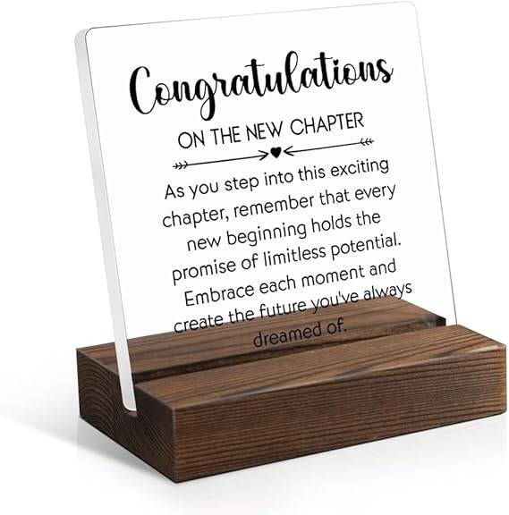 Amazon.com: Juoqg Congratulations on The New Chapter Acrylic Sign with ...