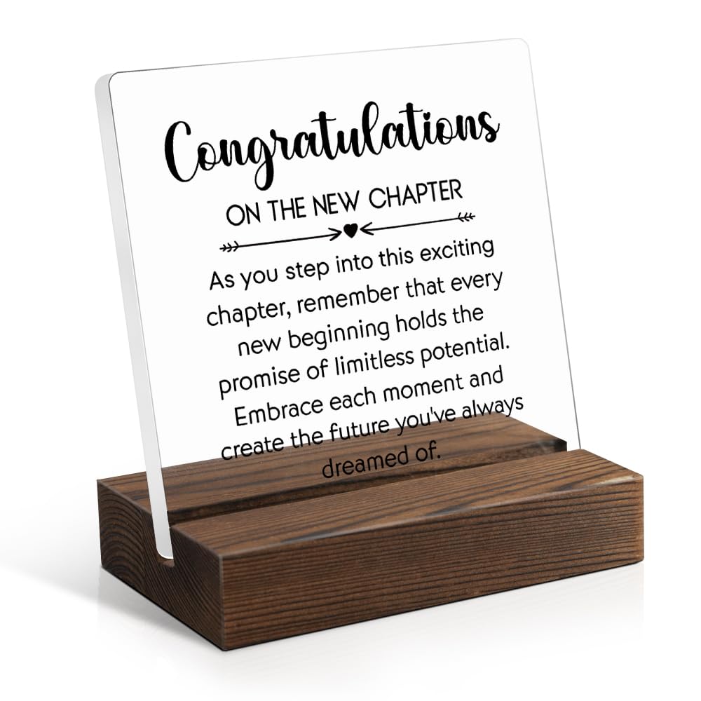 Amazon.com: Juoqg Congratulations on The New Chapter Acrylic Sign with ...