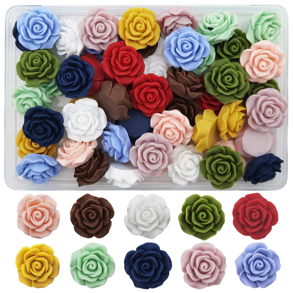 Amazon.com: INSPIRELLE 50pcs 20mm Flatback Undrilled Opaque Matte Rose ...