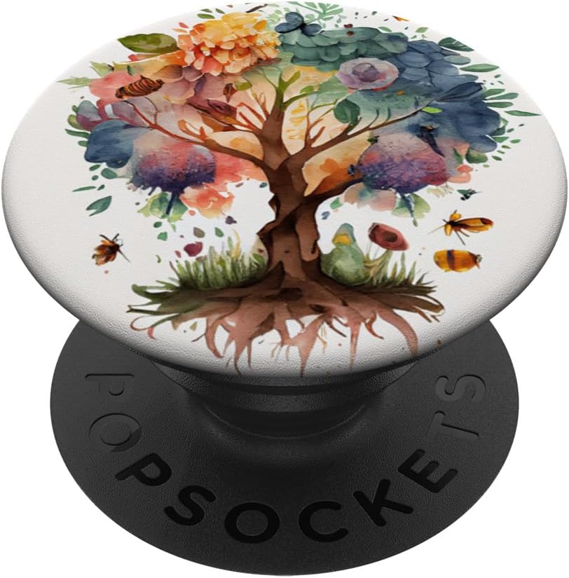 Amazon.com: Tree of Life Colorful Watercolor Artwork PopSockets ...