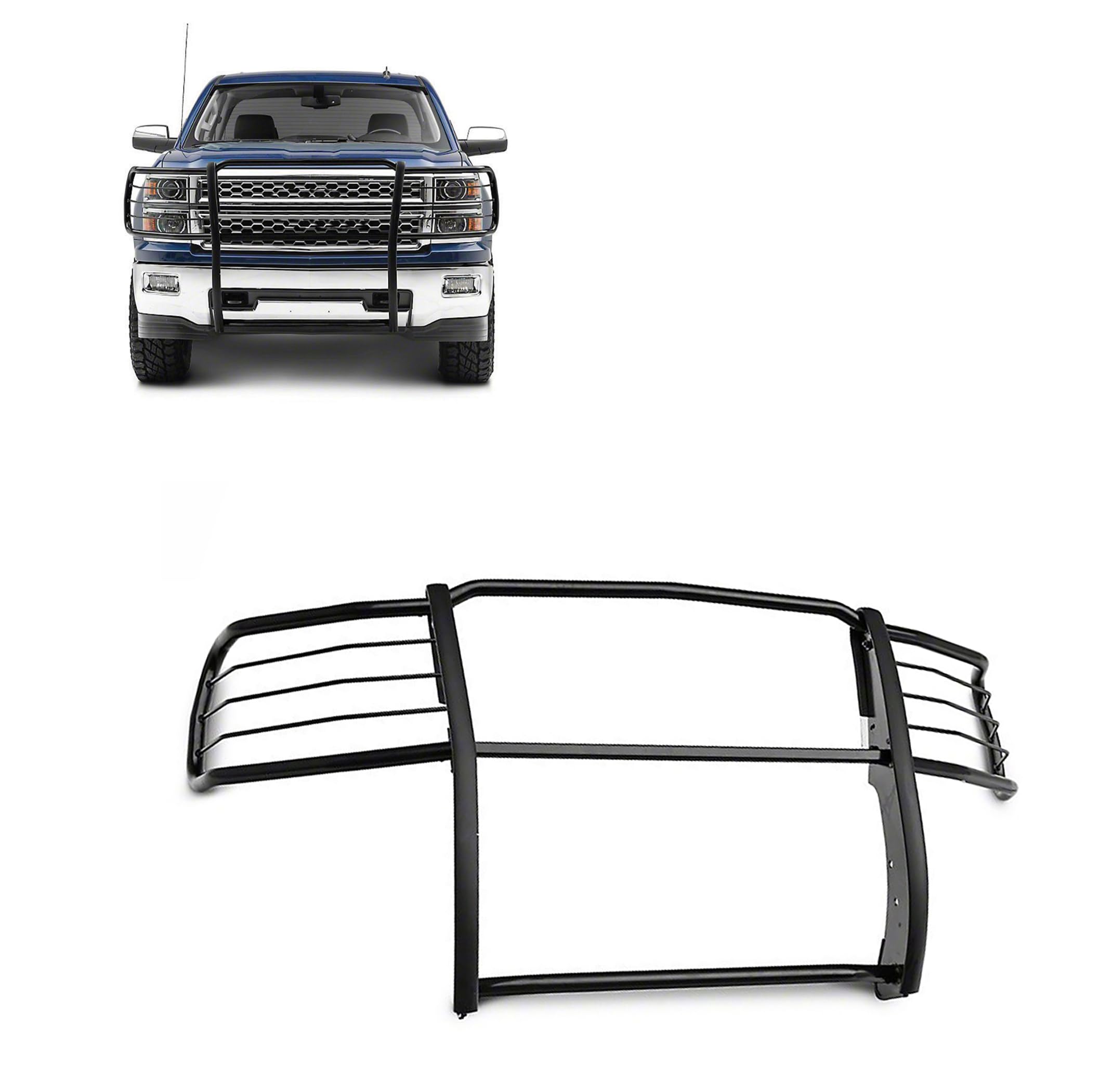 Amazon.com: Black Horse Grille brush Bumper Guard Modular Black ...