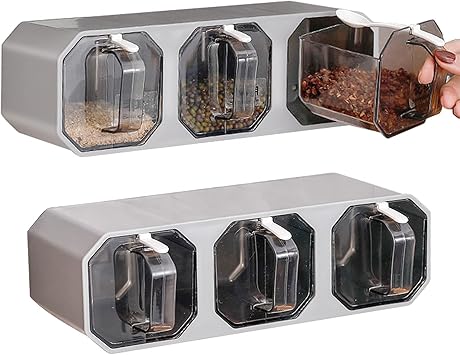 Amazon.com: BESUNTEK Seasoning Box, 2Pack Clear Seasoning Storage ...