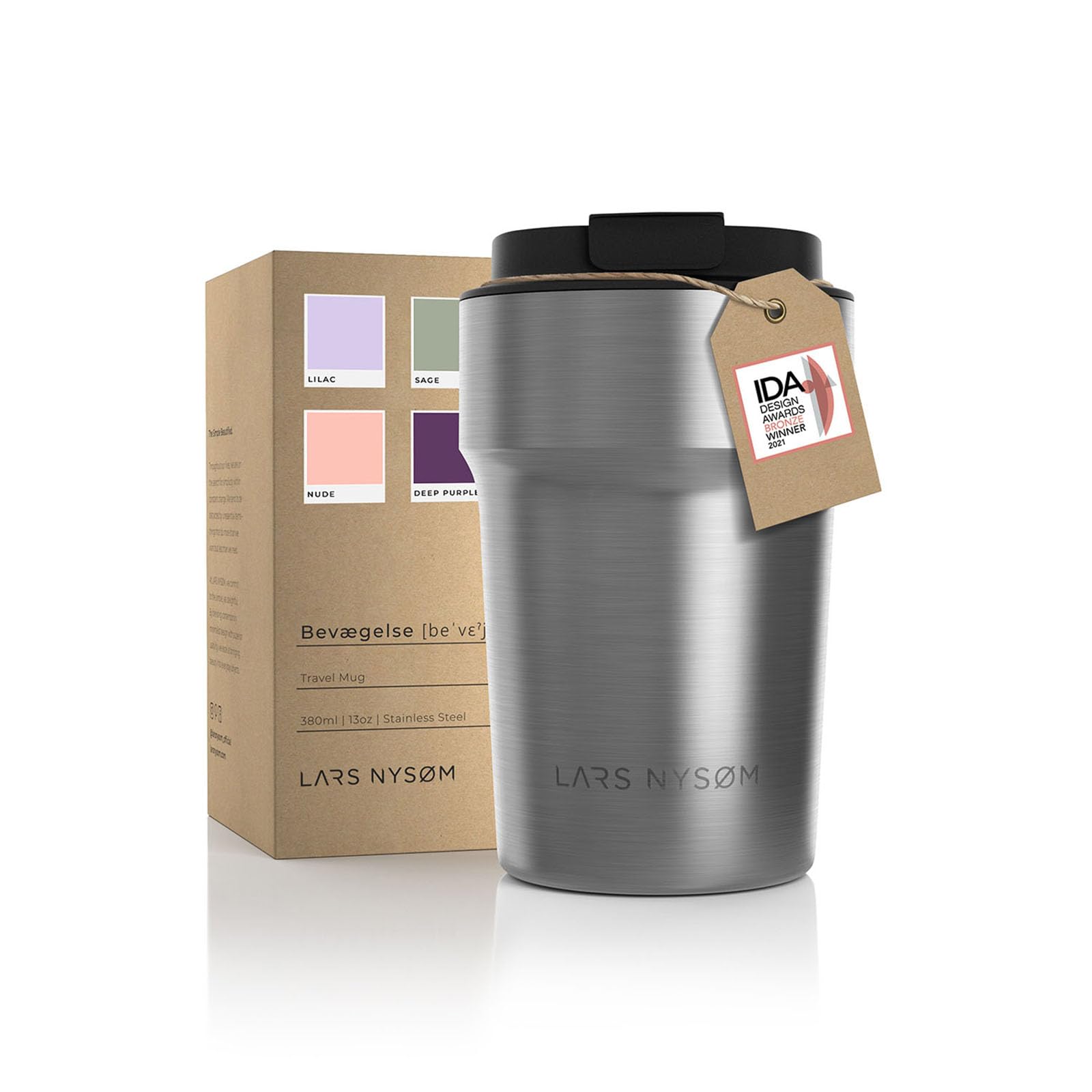 Amazon.com: LARS NYSØM Thermo Coffee Mug-to-go 13oz | Travel Mug 0.38 ...