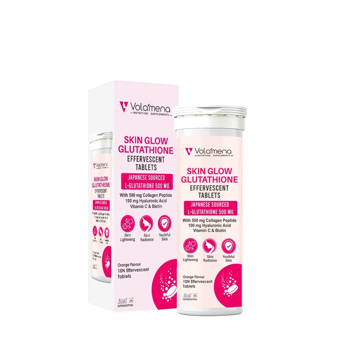 Volamena Skin Glow 500 mg L Glutathione Effervescent with 500 mg ...