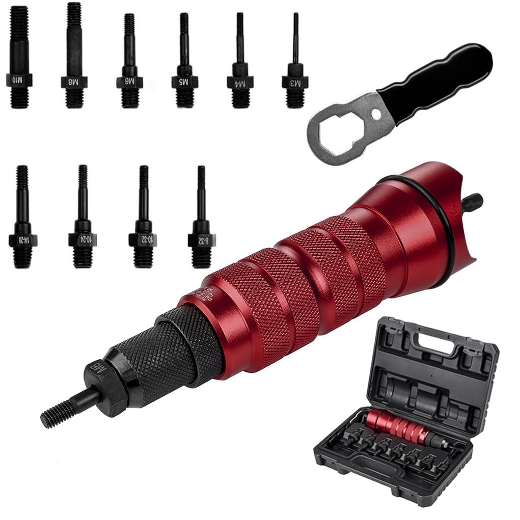 Amazon.com: Rivet Nut Tool Adapter, Rivet Gun Kit for Electric Drill ...