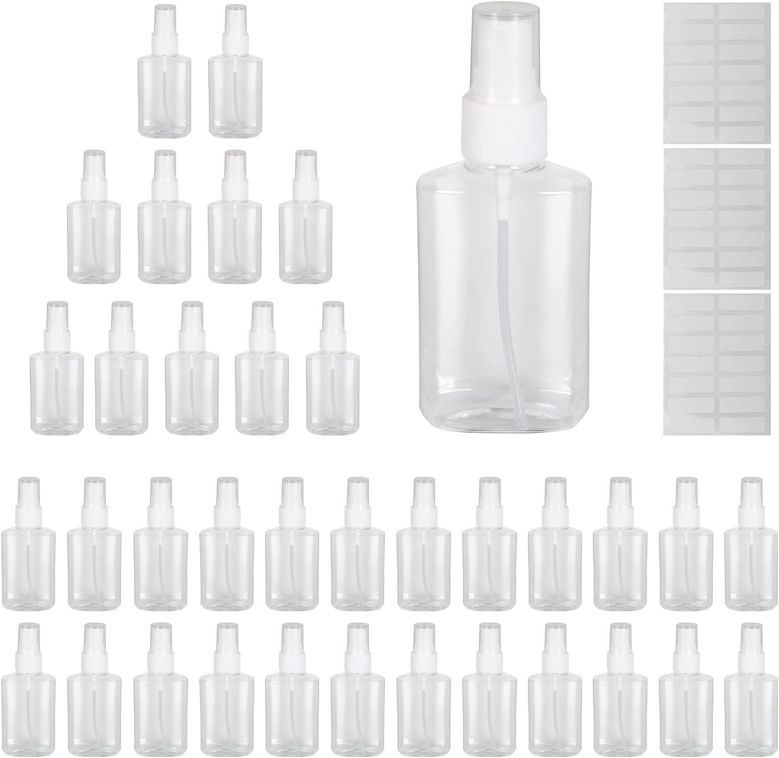 Amazon.com: WOPPLXY 30Pcs 4oz Clear Plastic Spray Bottles with Caps ...