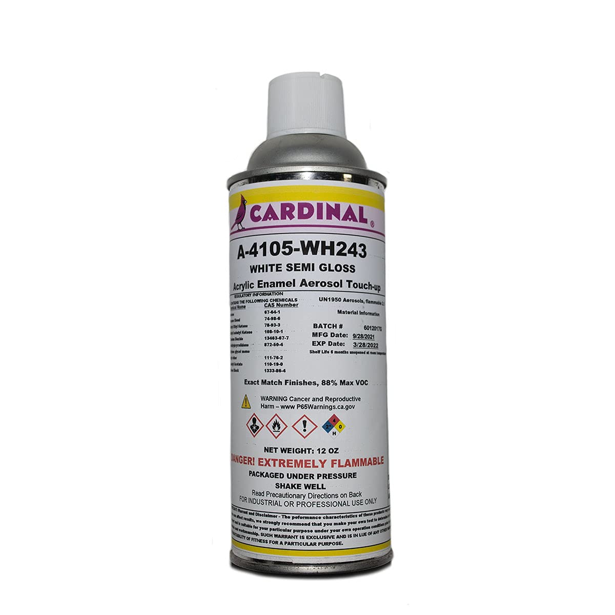 Cardinal Paint WHITE Powder Coat Touch-up Spray Paint | Car Parts and ...