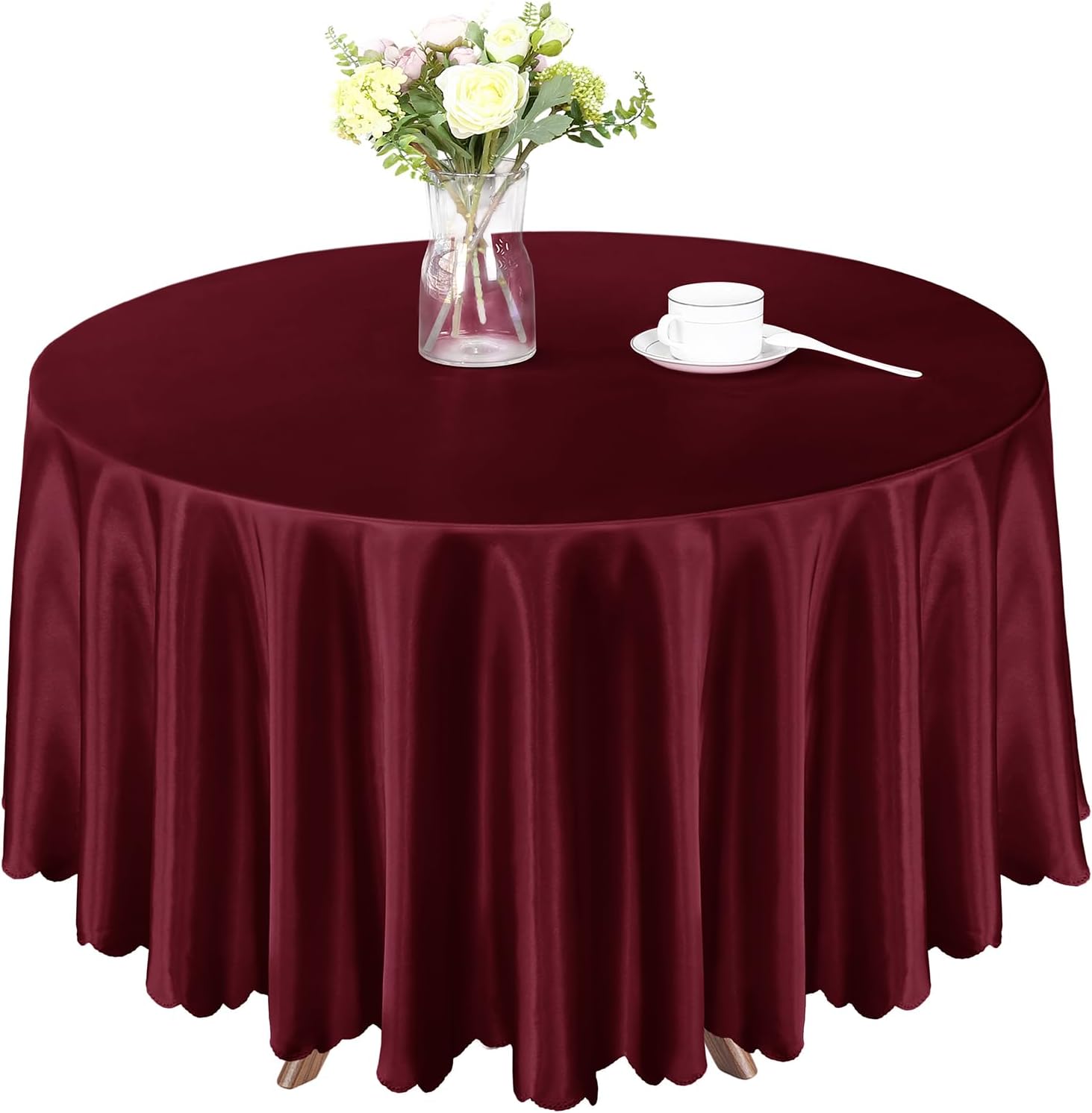 Amazon.com: Homiest 1 Pack 84 Inch / 7ft Round Tablecloth Satin Table ...